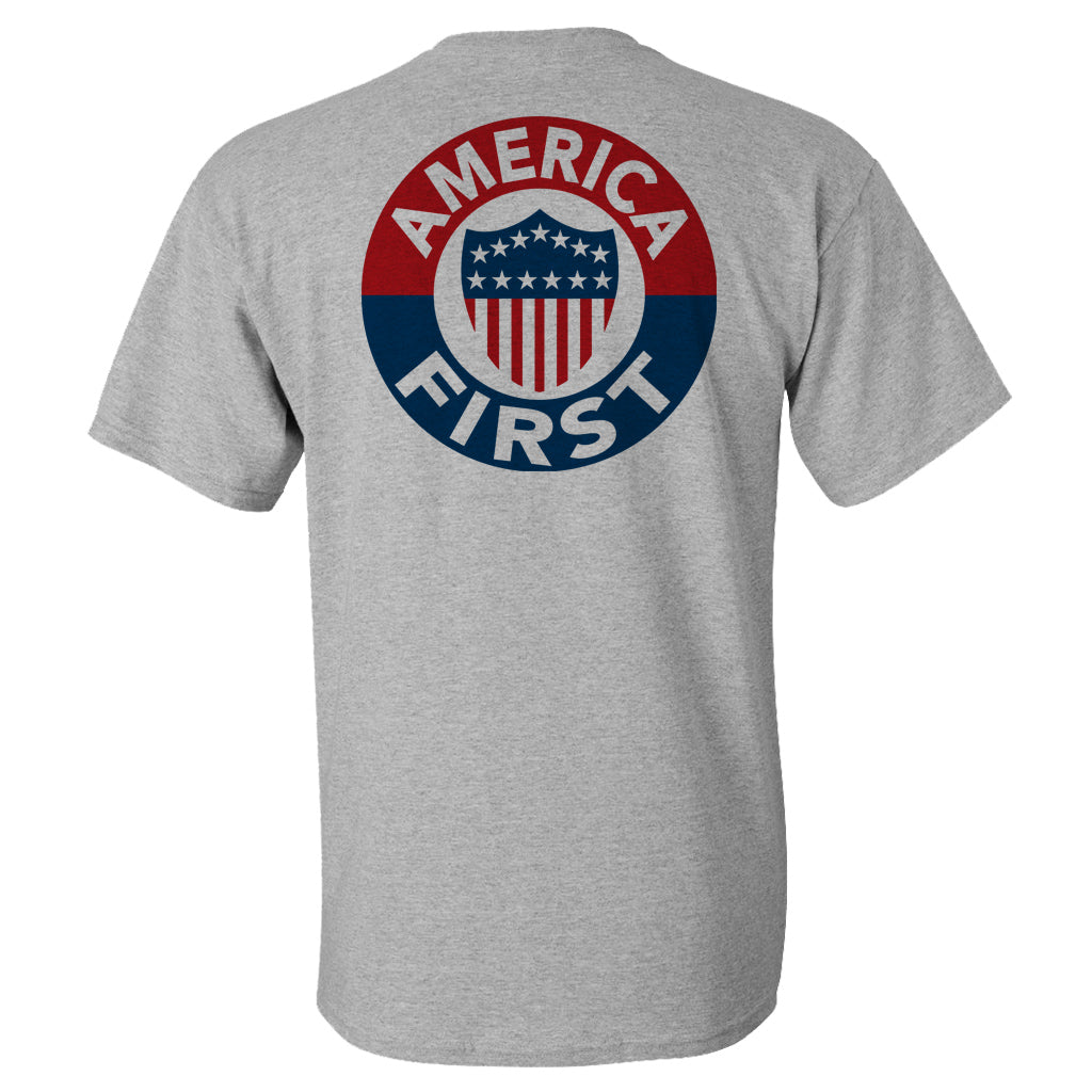 America First! - Athletic Grey T-Shirt 100% Made in USA — Gadsden and ...