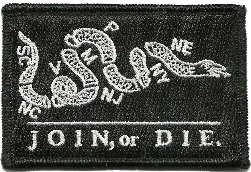 2" x 3" Tactical Join Or Die Patch — Gadsden and Culpeper