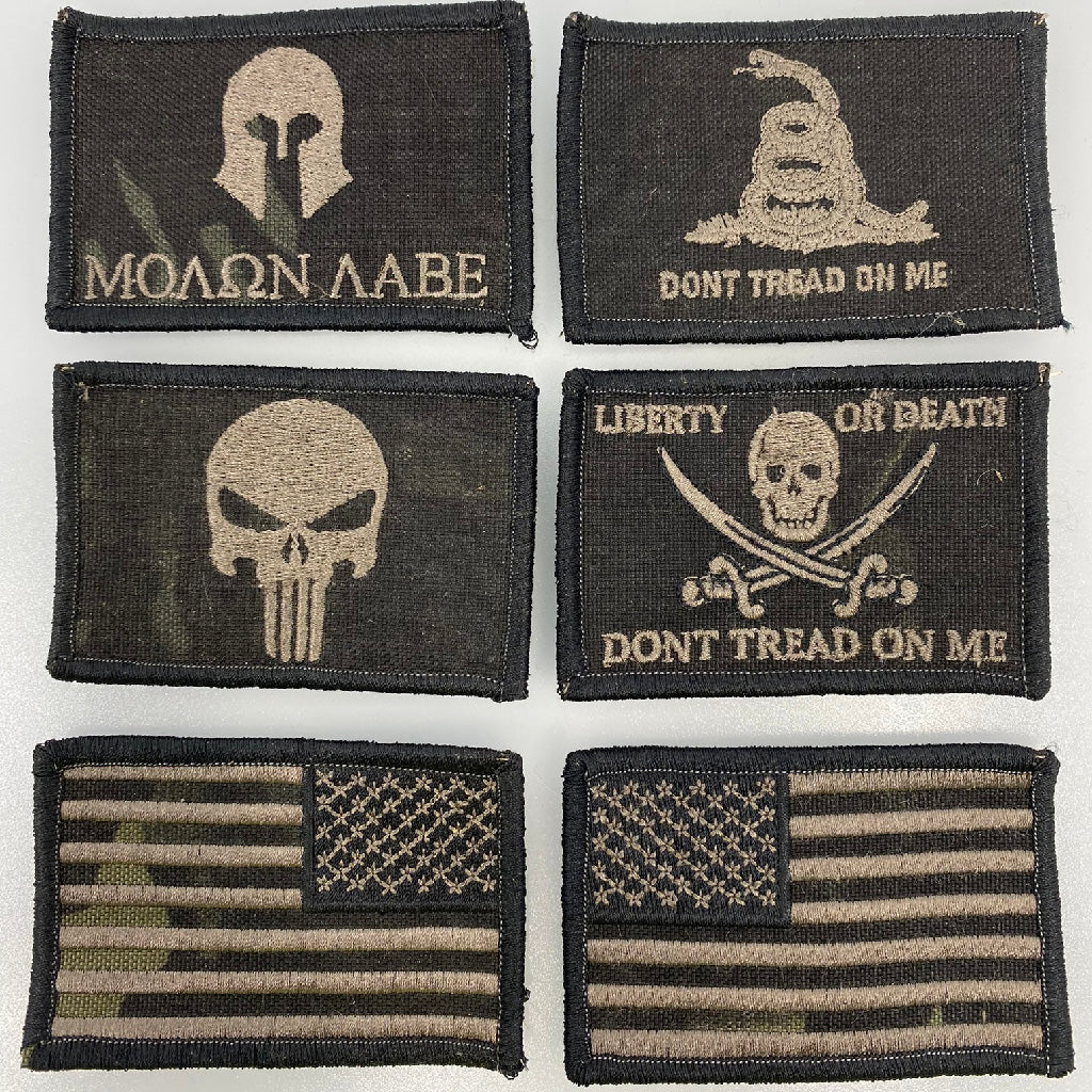 MULTICAM-BLACK Camouflage Tactical Patch Collection — Gadsden and Culpeper