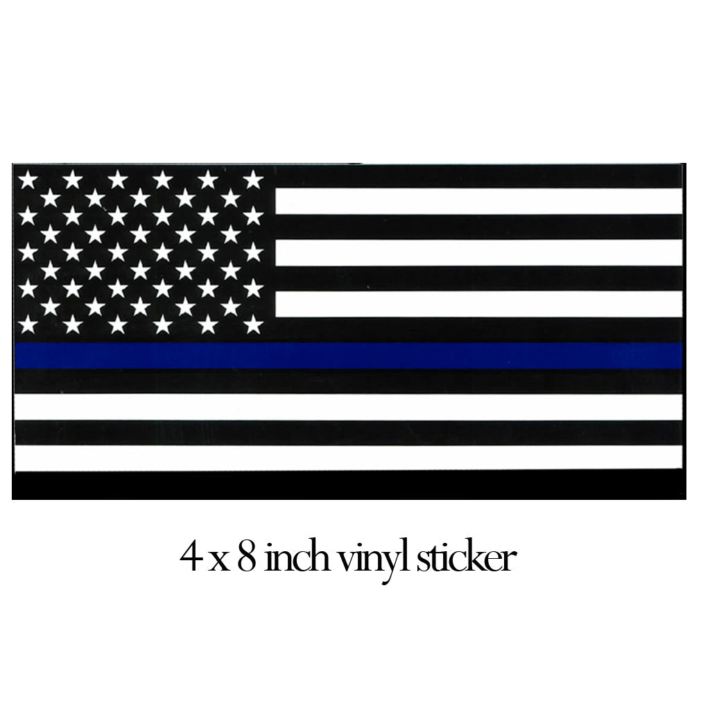 USA Thin Blue Line 4x8" Bumper Sticker — Gadsden and Culpeper